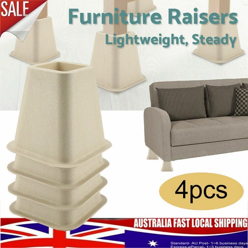 4PCS Chair Bed Riser Lift Furniture Leg Support Extra Raiser Stand Bed ...