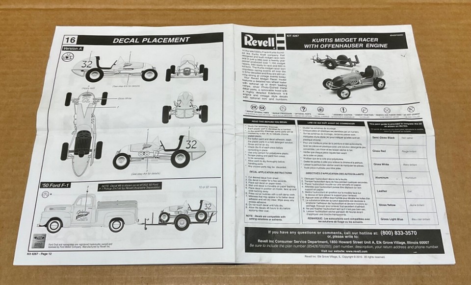 REVELL #854267 KURTIS MIDGET RACER & TRAILER 1:25 MODEL KIT OPEN ...