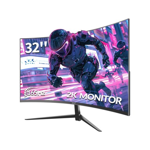 ZZA 32-Inch QHD Curved Gaming Monitor - 2K Resolution, 165Hz Refresh ...