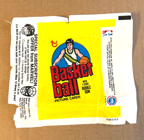 1978-79 Topps Basketball Wax Pack Wrapper NBA EMPTY WRAPPER | eBay