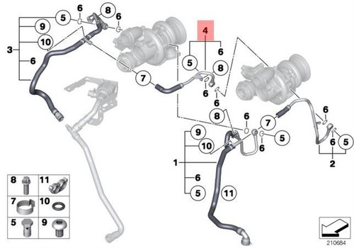 Genuine BMW E70N E71 E72 F01 F02 F03 F03N Heater Return Hose OEM ...