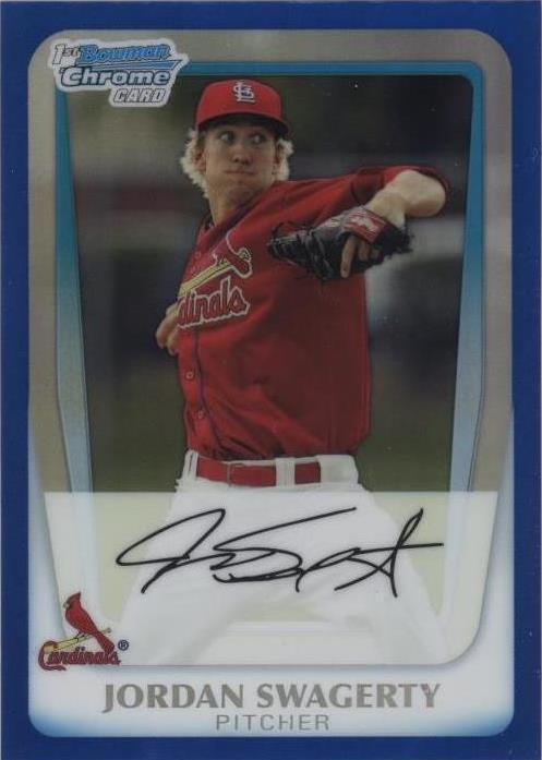 2011 Bowman Chrome - Prospects Jordan Swagerty #BCP183 Blue Refractor ...