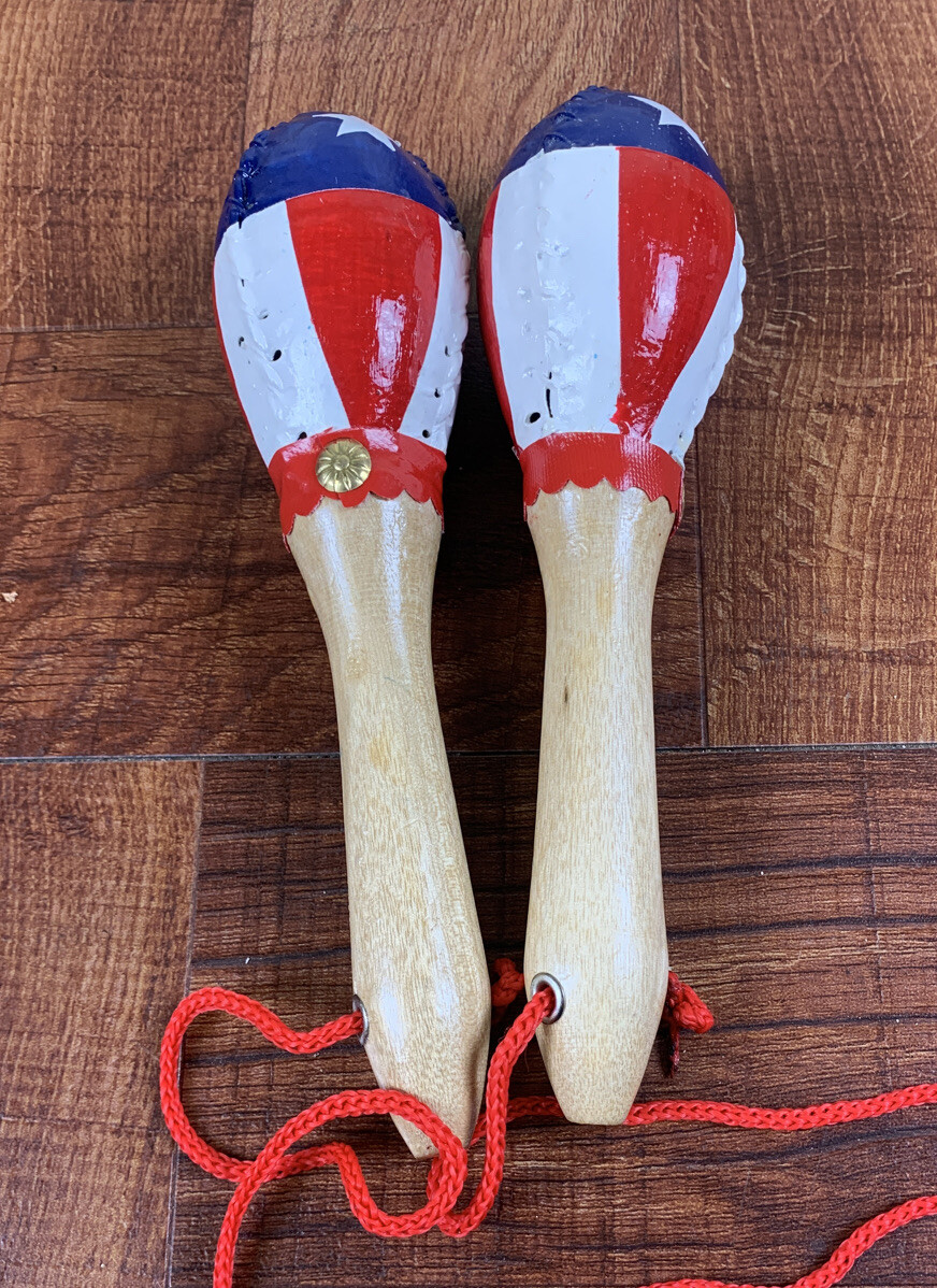 Leather Mini Maracas With Puerto Rico Flag Design Maraca Pequeñas De ...