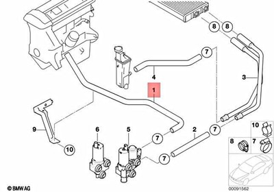 Genuine BMW E46 Cabrio Coupe Additional Water Pump Inlet Hose OEM ...