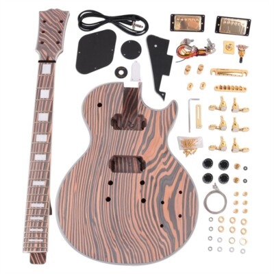DIY Electric Guitar Kits Zebrawood Archtop Binding FREE SHIPPING | eBay