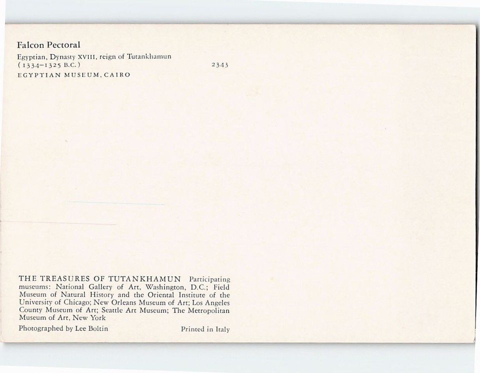 Postcard Falcon Pectoral Egyptian Museum Cairo Egypt | eBay