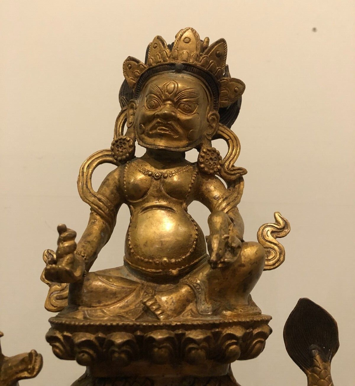 Antique bronze Dzambhala Jambhala Kubera (Deity of richness) Buddha ...