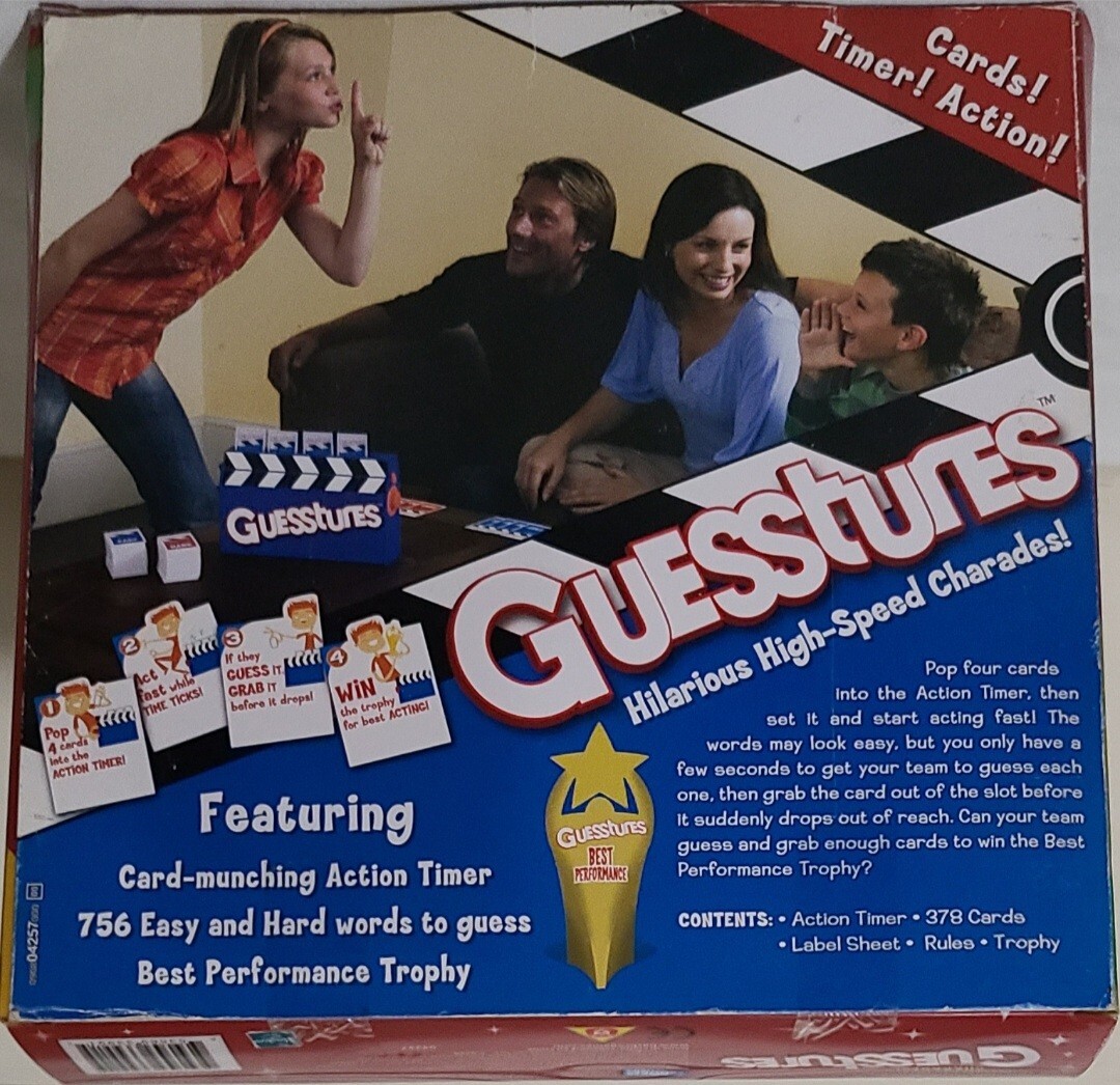 Guesstures Parker Brothers Family Game Hilarious High Speed Charades 4 ...