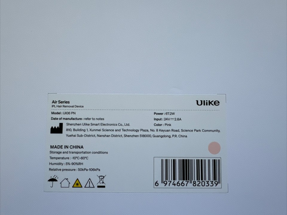 Ulike AIR 3 SERIES UI06PN IPL Hair Removal Device - Pink Open Box | eBay