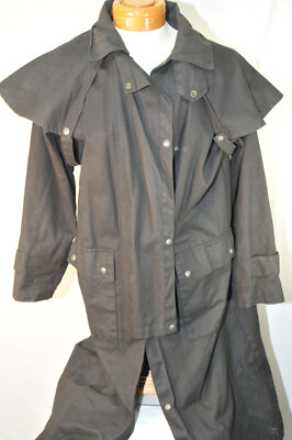 Outback Coat Oilskin Duster Men's Size Medium Cotton Black Motorcycle ...