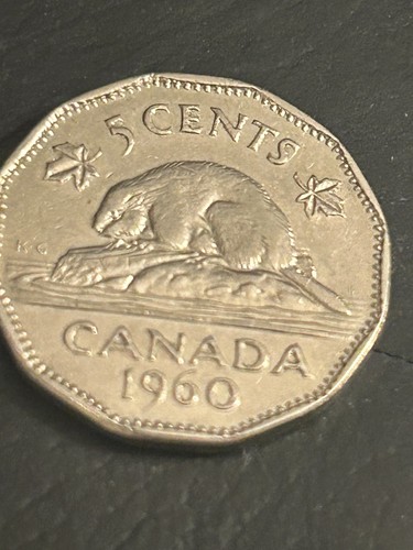 1960 WEAK STRIKE “BALD BEAVER” BEAVERS TAIL POORLY DEFINED. 5 CENTS ...