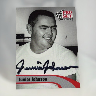 Junior Johnson HALL OF FAMER CHAMPION VINTAGE autographed card 1992 PRO ...