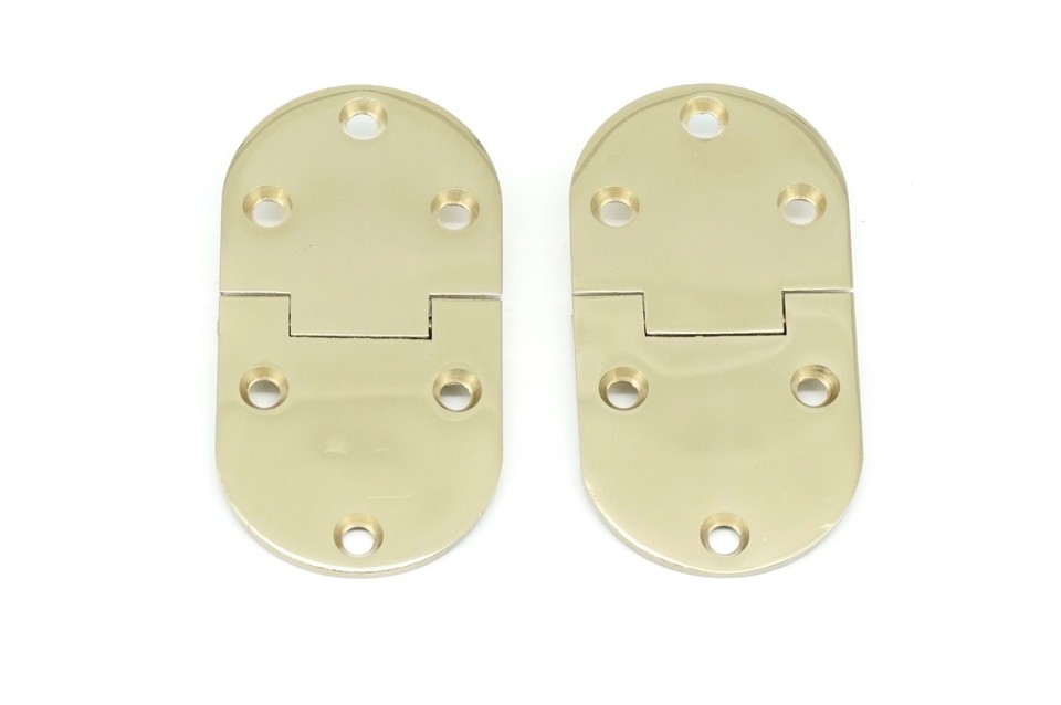 BUTLER TRAY HINGES SOLD IN PAIRS SOLID BRASS LACQUERED VINTAGE, 2 7/8 ...