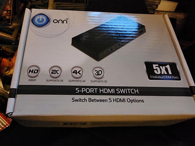 ONN 5 Port HDMI Switch w/ Remote Control NEW | eBay