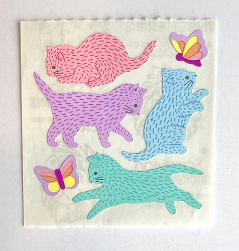 Vintage Stickers Sandylion Pastel Kittens Cats Butterflies 1 MOD | eBay