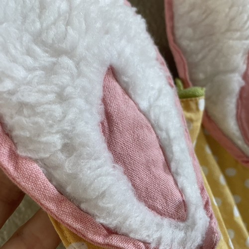 Pier 1 One Imports Apron Yellow Easter Bunny Ears Tail Kitchen Spring ...