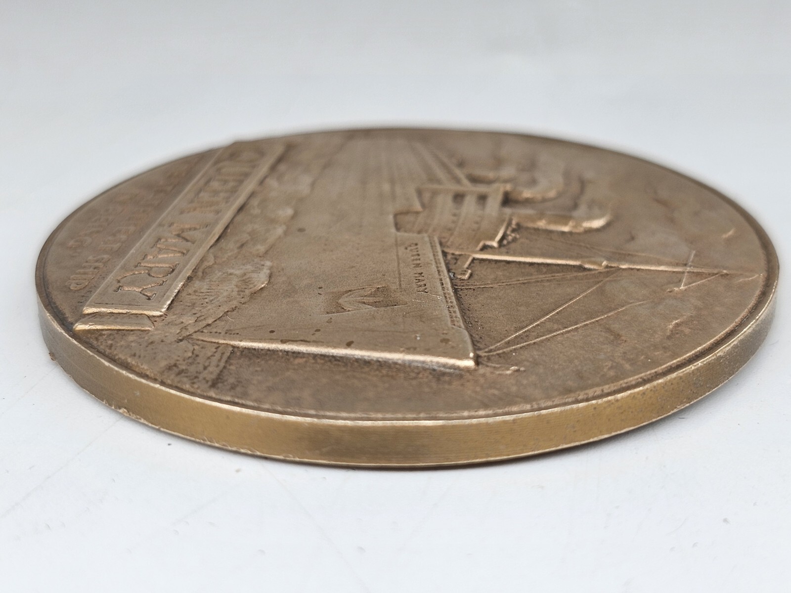 Vintage 1970 Official RMS Queen Mary Medal "Stateliest Ship in Being ...