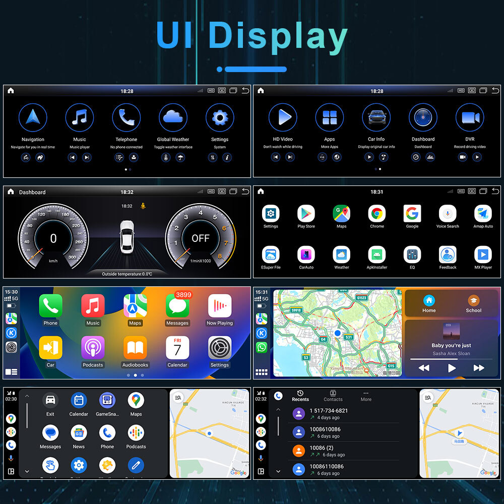 Android Car GPS 10.25'' Screen 8G+128G Wireless Carplay For Cadillac ...