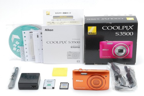 [NEAR MINT in Box] Nikon COOLPIX S3500 20.1MP Orange Digital Camera ...