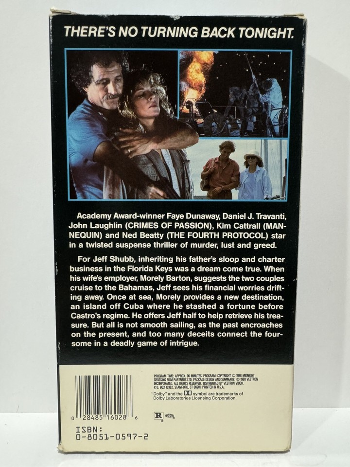 Midnight Crossing (1988) Vestron Video VHS John Laughlin Kim Cattrall ...