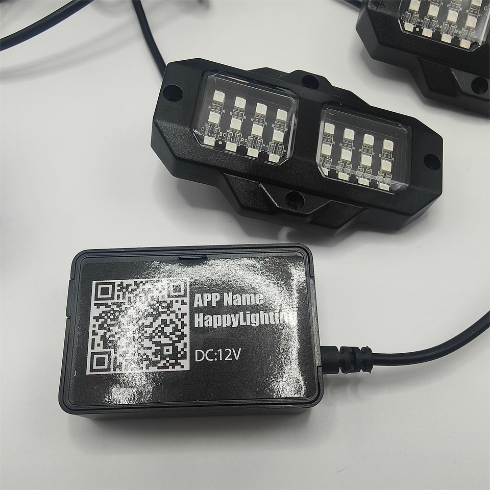 12x RGB LED Pods Rock Light Kit Underbody Glow Neon Lamp Bluetooth ...