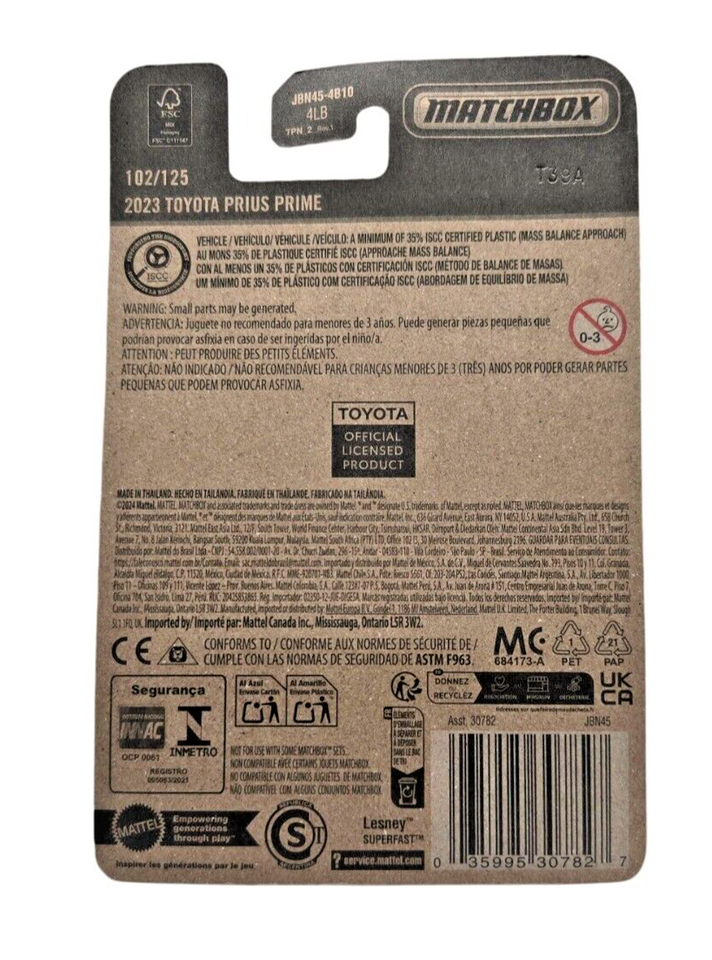 2025 Matchbox 2023 Toyota Prius Prime #102 White | eBay