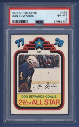 1978-79 O-PEE-CHEE #336 DON EDWARDS (as) PSA 8 NM-MT Buffalo Sabres ...