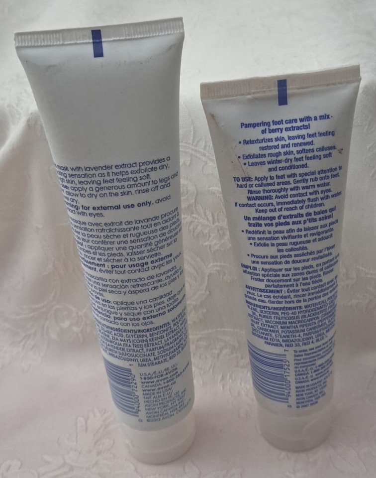 AVON Foot Works Berry Mint Foot Scrub & Beautiful Lavender Clay Mask ...