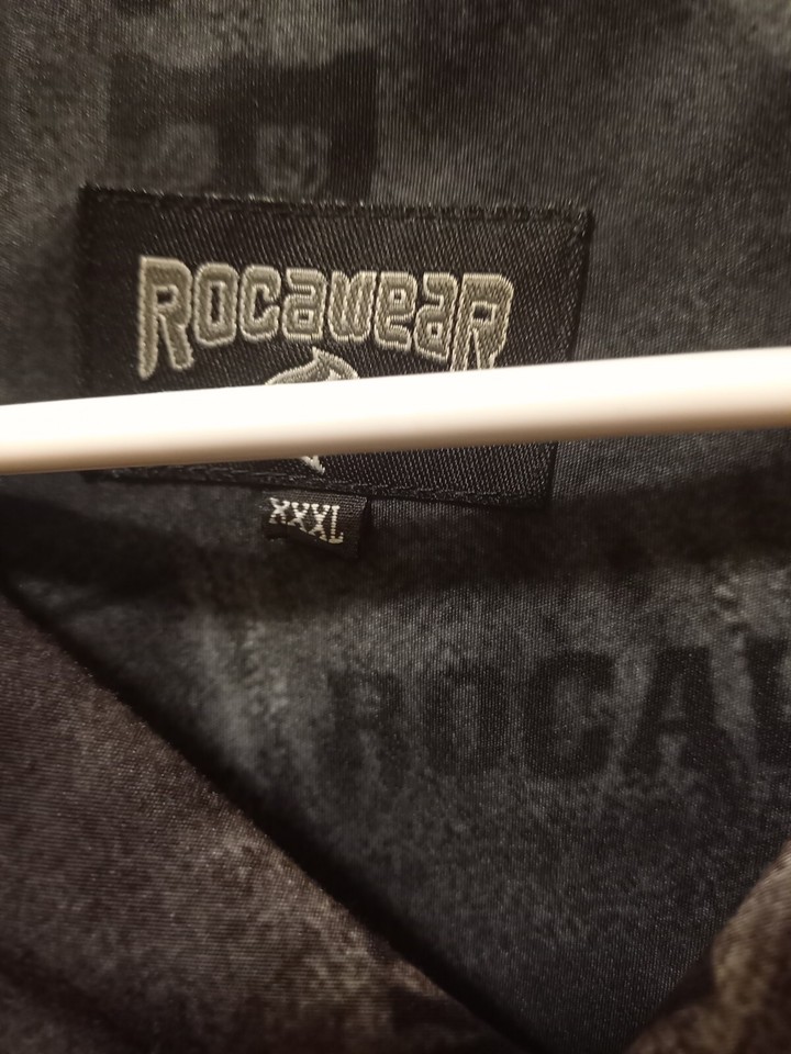 Vtg Rocawear All Over Print Short Sleeve Button Up Shirt Mens 3XL Polyester | eBay