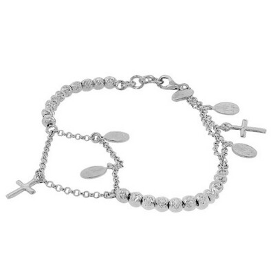 Sterling Silver Religious Latin Cross Virgin Mary Christian Chain ...