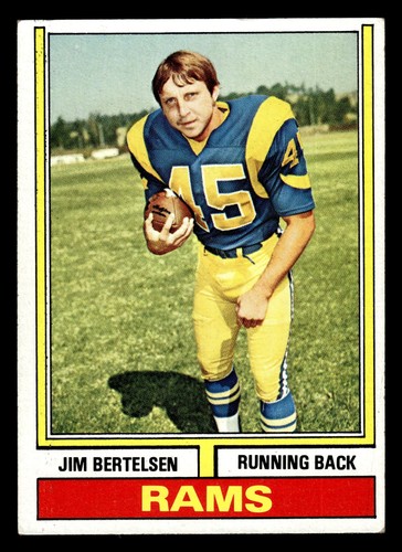 1974 Topps FOOTBALL Jim Bertelsen #231 Los Angeles Rams ROOKIE HIGHER ...