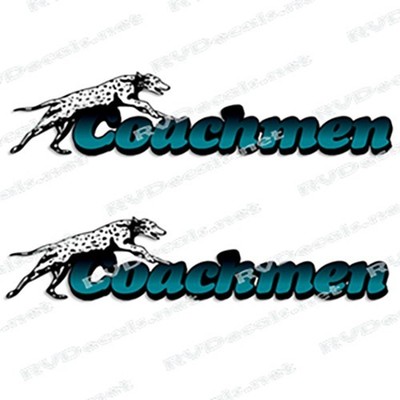 Coachmen Motorhome (set of 2) RV Logo Decal Kit- TEAL! - 7 YR OUTDOOR ...