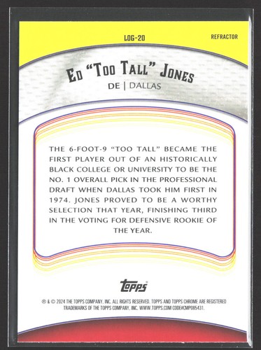 Ed "Too Tall" Jones 2024 Topps Chrome Legends of the Gridiron # Dallas ...