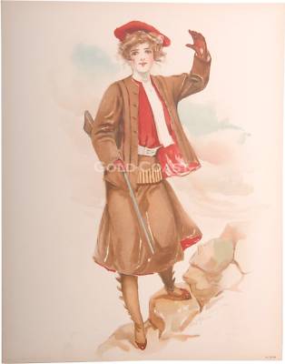 Hunting Lady w/Rifle/Gun 1908 Victorian 10x13 Color Litho Print ...