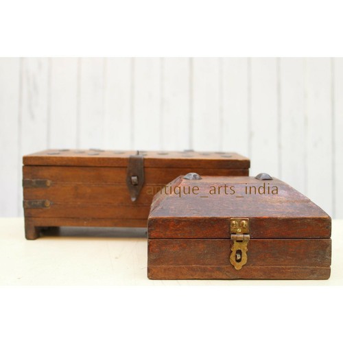 Unique design Antique style wooden iron box for gift and storage set of ...