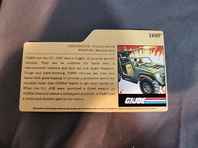 GI Joe Cobra VAMP 25th Anniversary File Card Hasbro 2008 | eBay