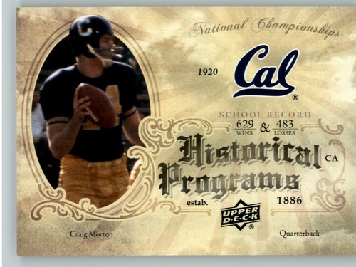 2011 Upper Deck Historical Programs #HP-8 Craig Morton - Cal Bears | eBay