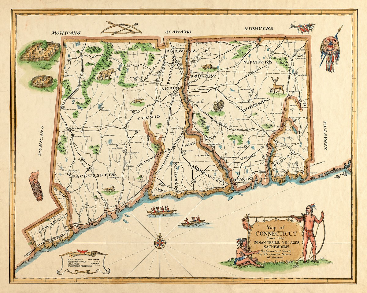 Connecticut Map Large Print