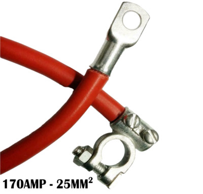 30" 170Amp Positive Battery Lead Power Strap Heavy Duty Cable Lead 25mm ...