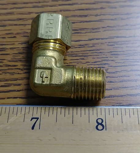 Parker Brass 90 Degree Elbow 3/8" Male Flareless Bite X 1/4" MNPT P/N ...