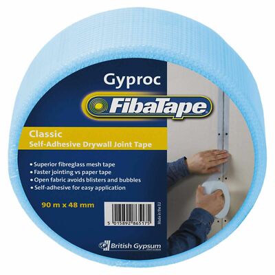Gyproc FibaTape Classic Self-Adhesive Plasterboard Drywall Joint Tape ...