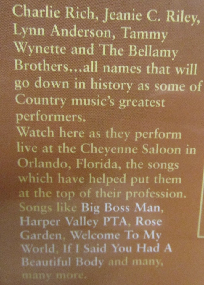 Country Concert DVD Tammy Wynette, Charlie Rich, Bellamy Brothers, Lynn ...