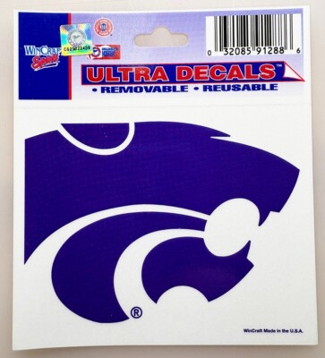 Kansas State WILDCATS Wildcat Head Logo Vinyl Decal Clear Window ...
