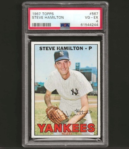 1967 Topps #567 Steve Hamilton Yankees Vg-Ex PSA 4 | eBay