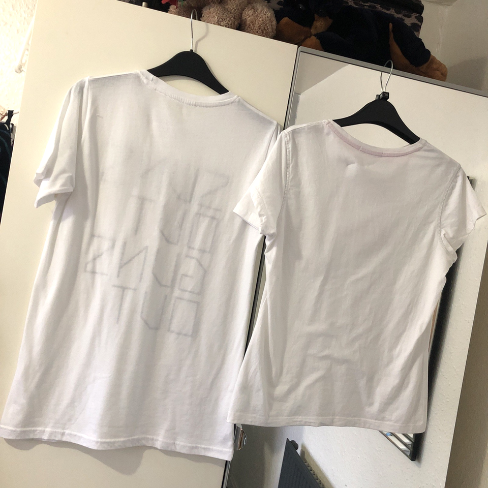 George Size 12-14 Pit To Pit 18 inch White Graphic Print Short Sleeved ...