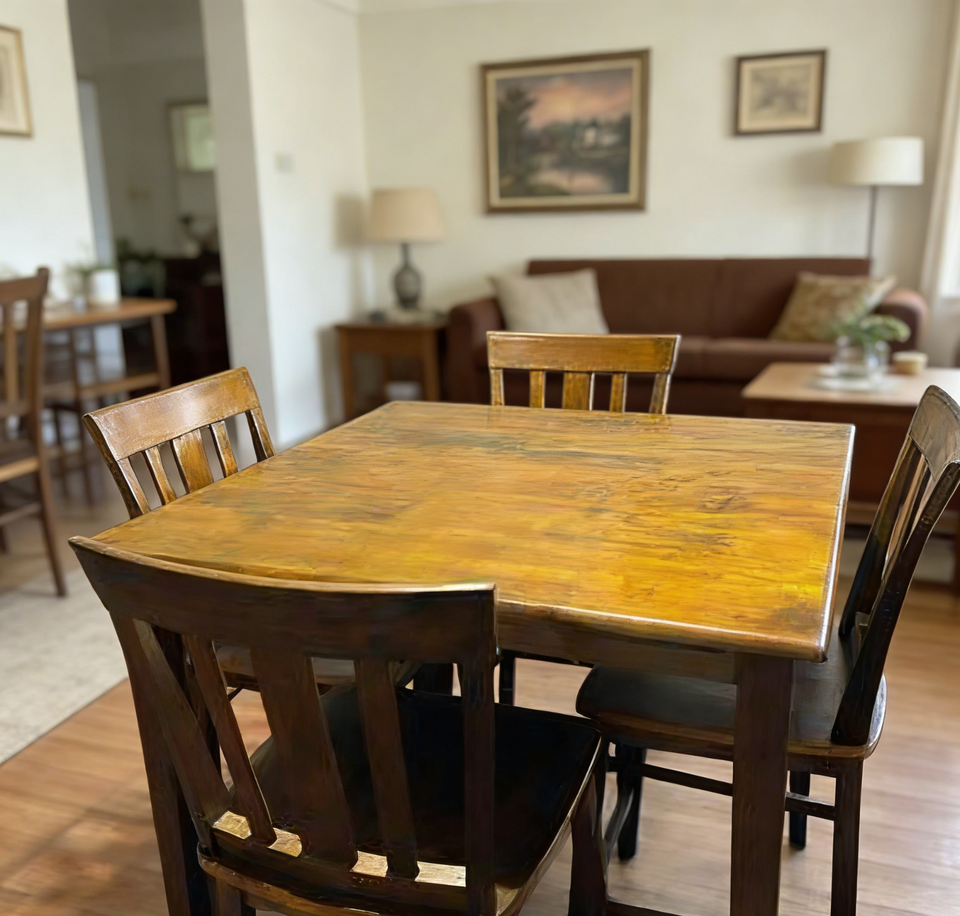 NEW 5 Piece Counter Height Dining Set, Solid Wood Cherry Kitchen Table ...