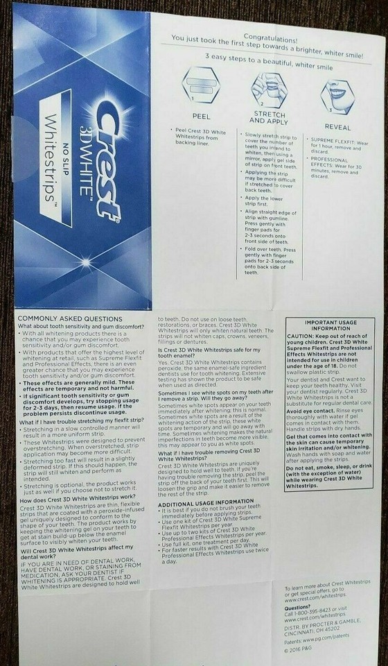 *Crest LUXE 3D White Professional Effects Whitestrips Teeth Whitening ...