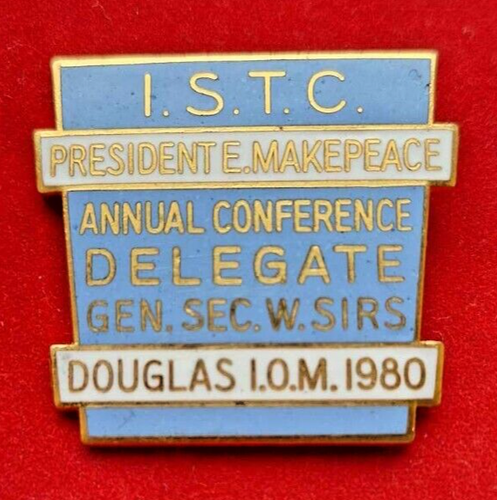 VINTAGE IRON & STEEL TRADES CONFEDERATION ISTC UNION - 1980 ENAMEL PIN ...