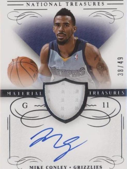 2013-14 Panini National Treasures - Material Treasures Signatures Mike Conley #MT-MC /49 (AU ...