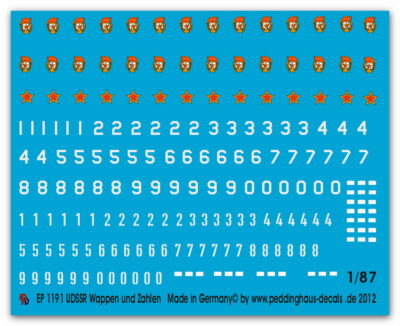 Peddinghaus Decals 1/87 1191 USSR Signs Numbers and Tactical Signs | eBay